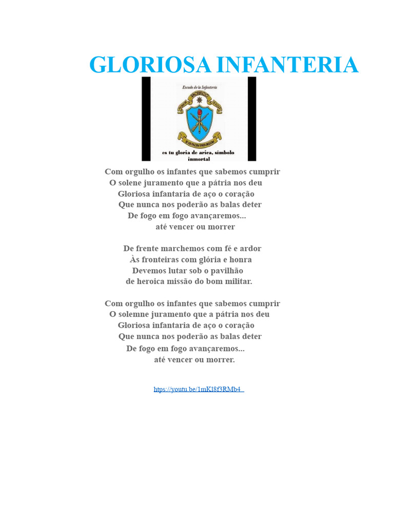 Hino da Gloriosa Infantaria | PDF