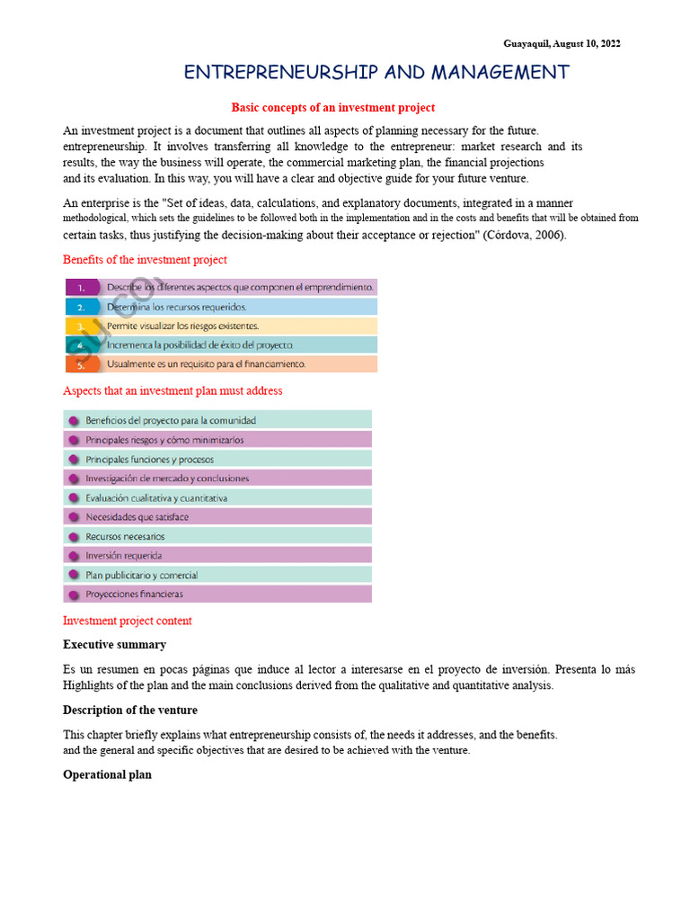 1 Basic Concepts of An Investment Project | PDF | Evaluation ...