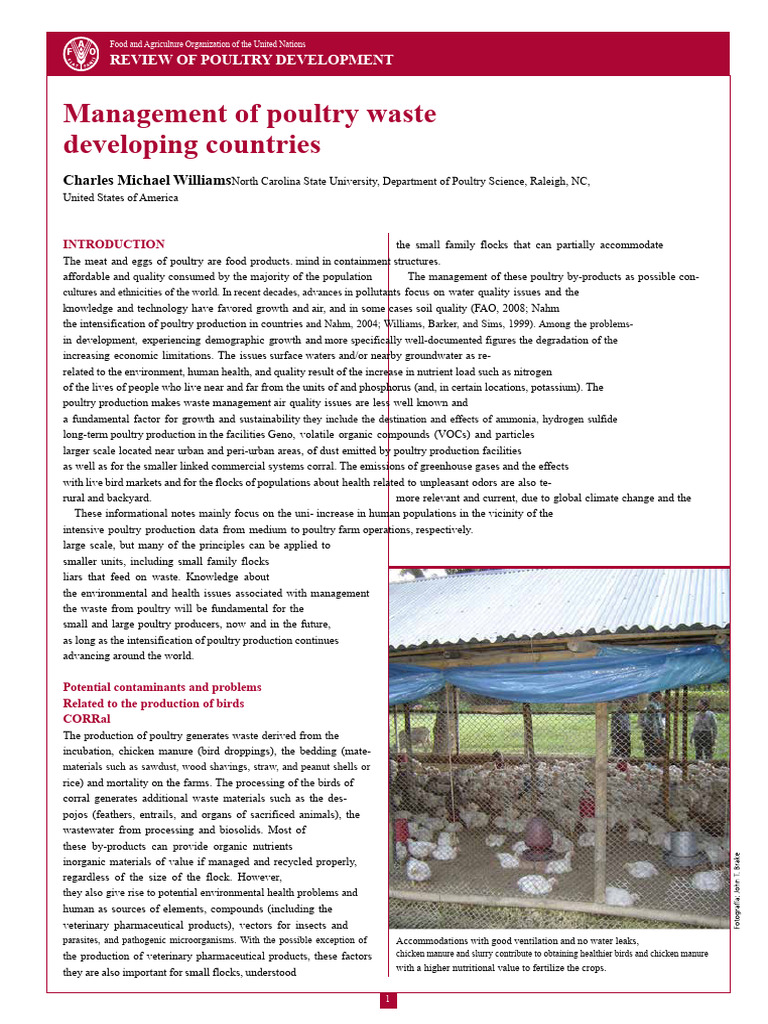 Poultry Waste Management in Developing Countries | PDF | Manure | Biogas