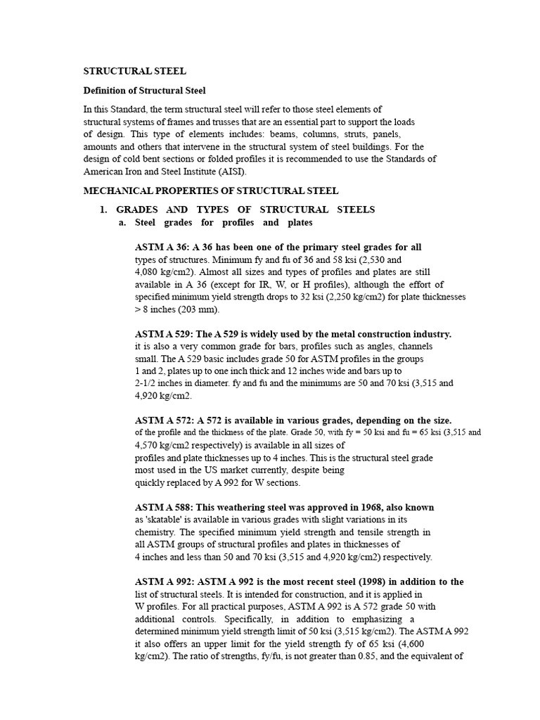 Mechanical Properties of Structural Steel | PDF | Strength Of Materials ...