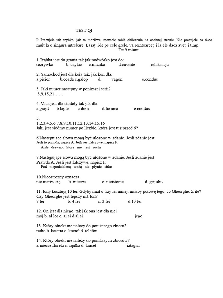 Test Iq | PDF