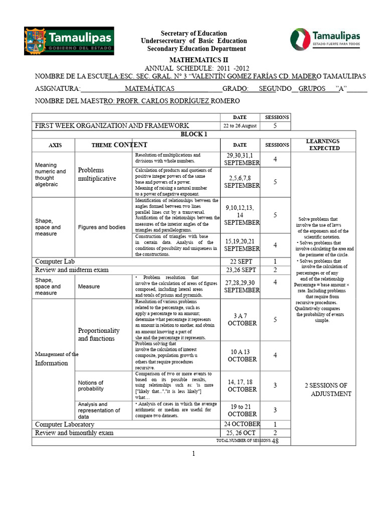 Annual Dosage Second Grade | PDF | Equations | Area