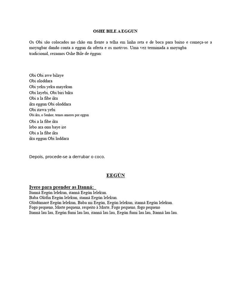 Oshe-Bile-a-Eggun.docx | PDF