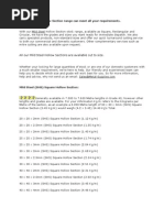 SHS Dimensions and Weight Chart | PDF