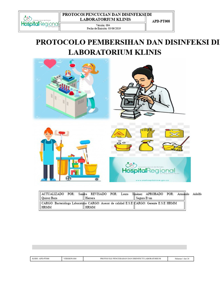 APD-PT008 Protokol Pembersihan Laboratorium V4 Laboratorium 2019 | PDF