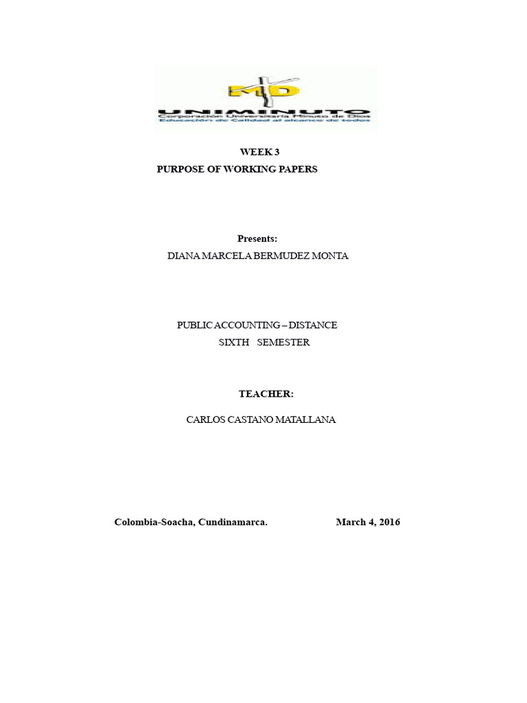 Purpose of The Working Papers | PDF | Audit | Confidentiality