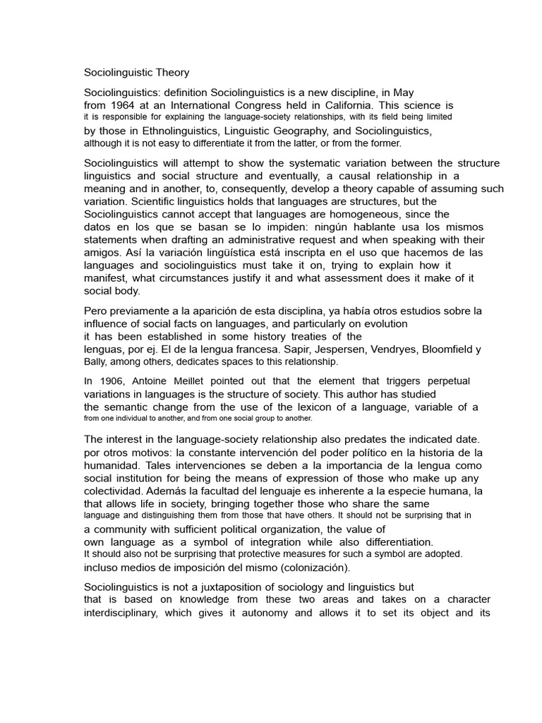 Sociolinguistic Theory | PDF | Linguistics | Sociolinguistics