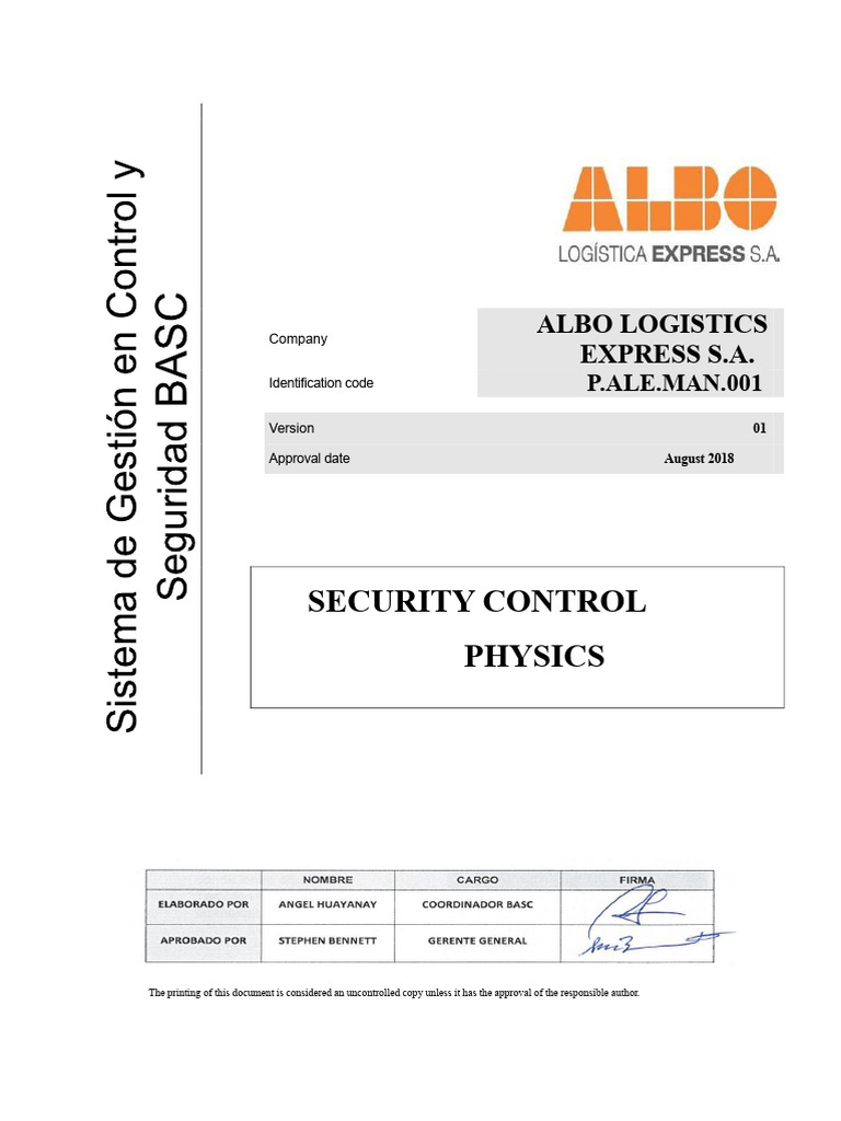 Physical Security Control Procedures | PDF | Physical Security | Securities