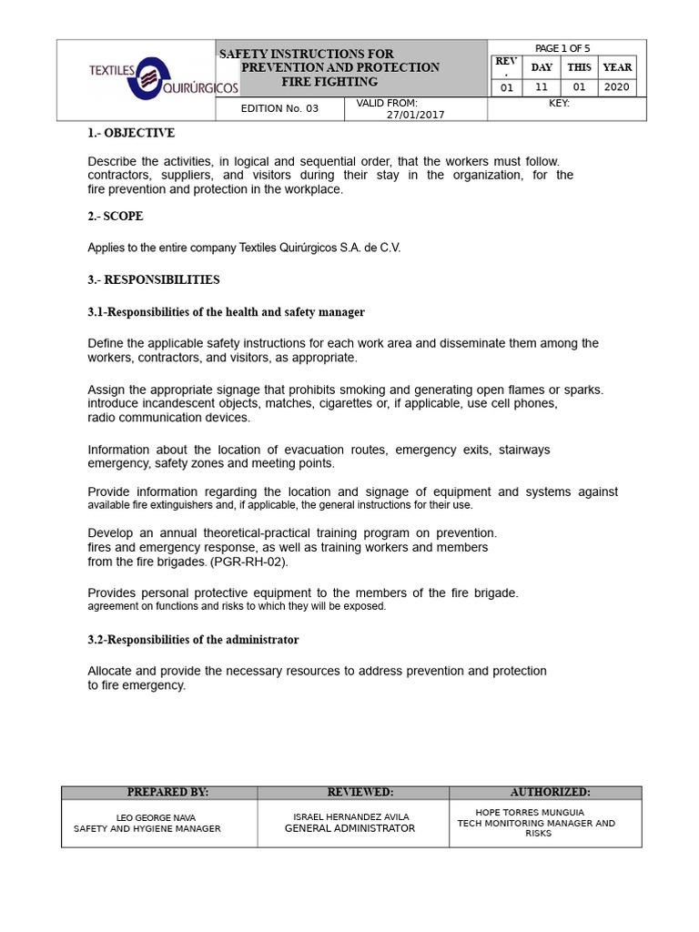 Fire Safety Instructions for Workplace | PDF | Fires | Firefighting