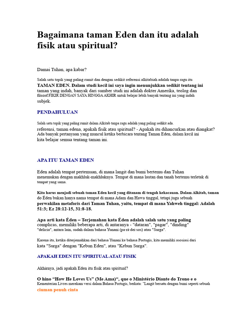Empat Sungai di Taman Eden | PDF