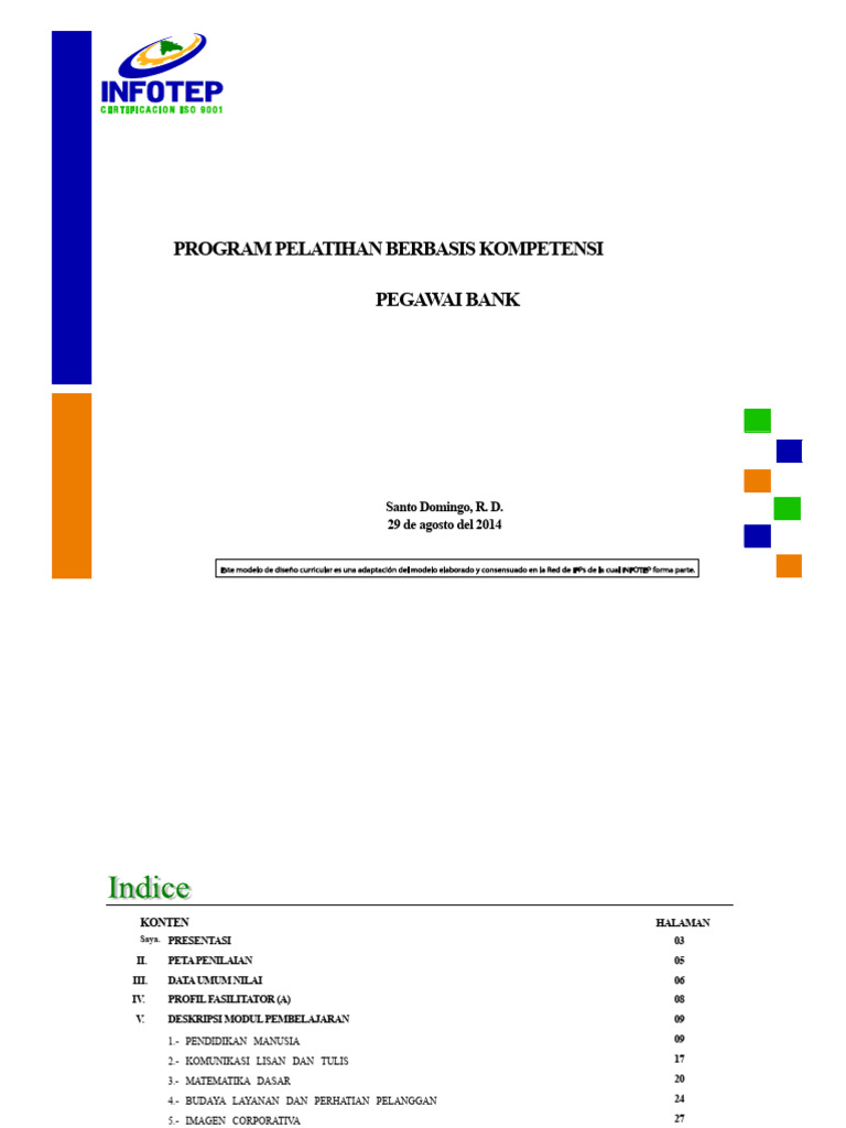 Program INFOTEP Teller Bank | PDF