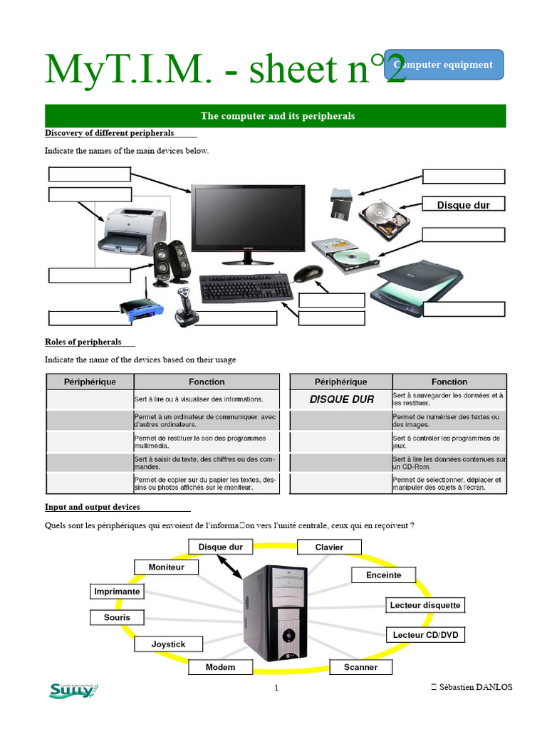 Sheet No. 2 - The Computer and Its Peripherals | PDF