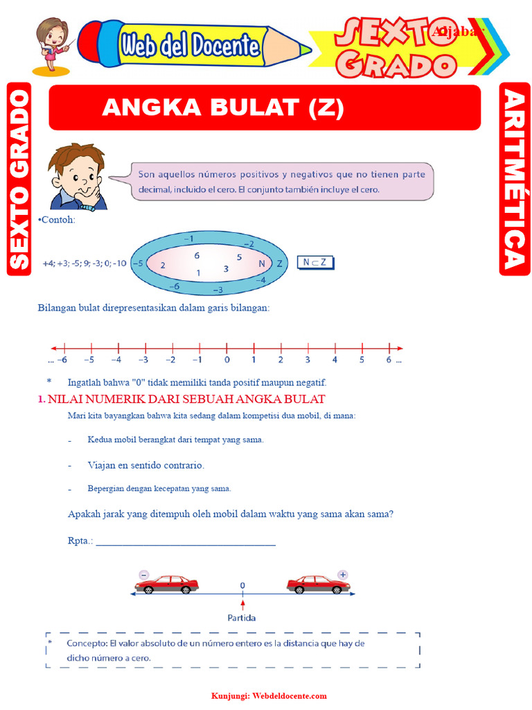 Angka Bulat Untuk Kelas Enam Sekolah Dasar | PDF