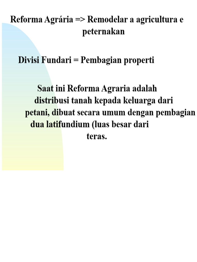 Geografi PPT - Reforma Agraria | PDF