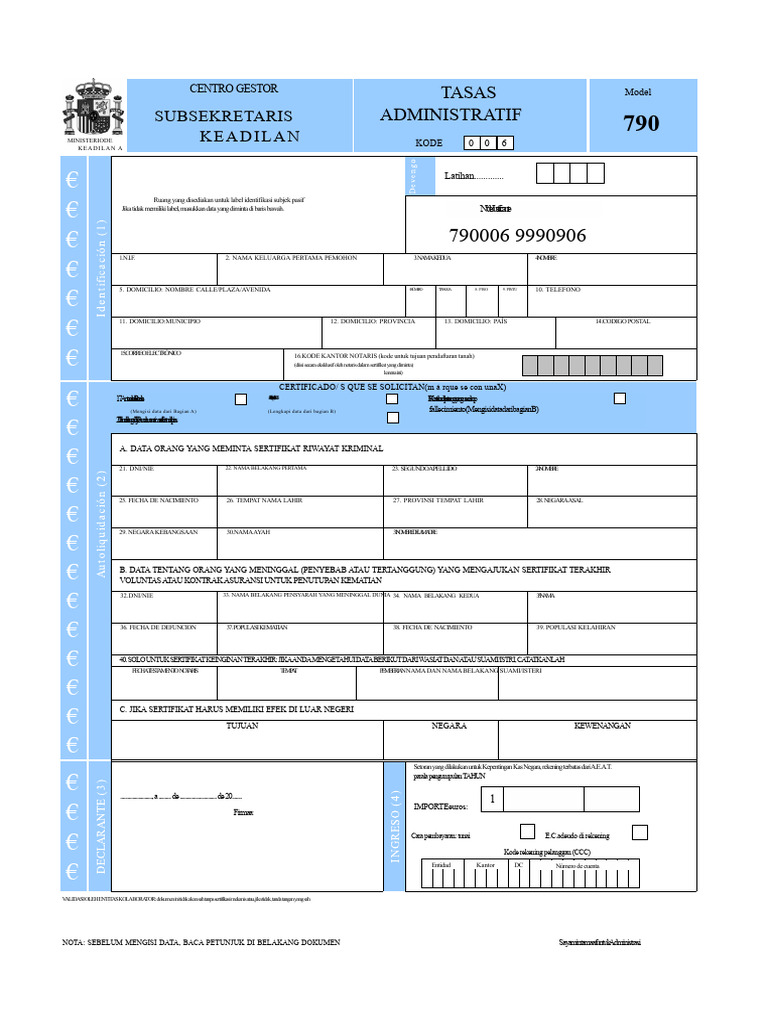 Formulir 790 006 Es Es | PDF