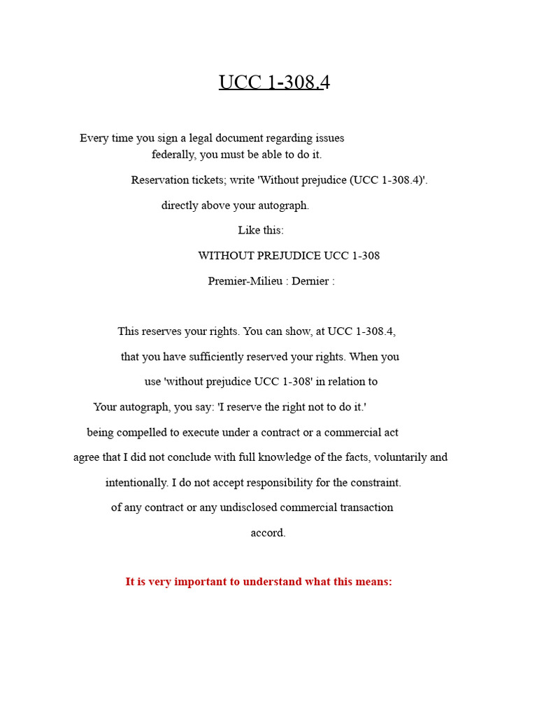 Uniform Commercial Code (UCC 1-308.4) | PDF | Uniform Commercial Code ...