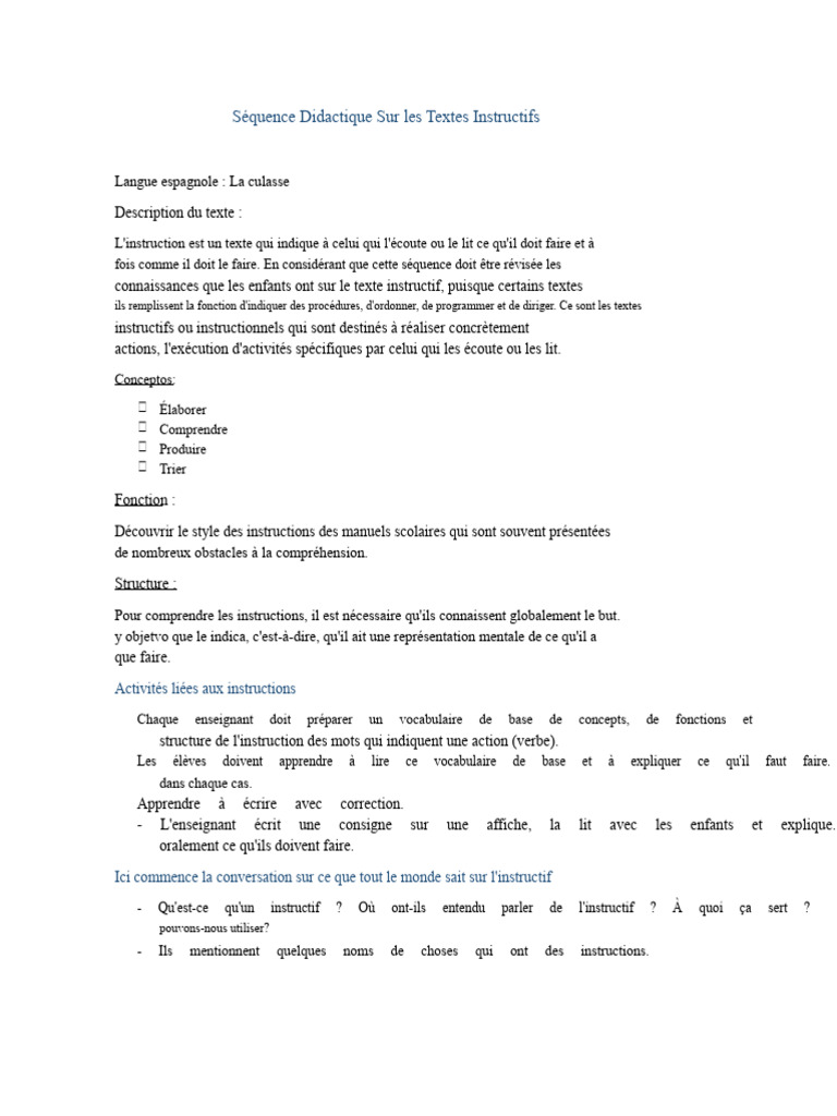 Séquence sur les Textes Instructifs | PDF | Linguistique