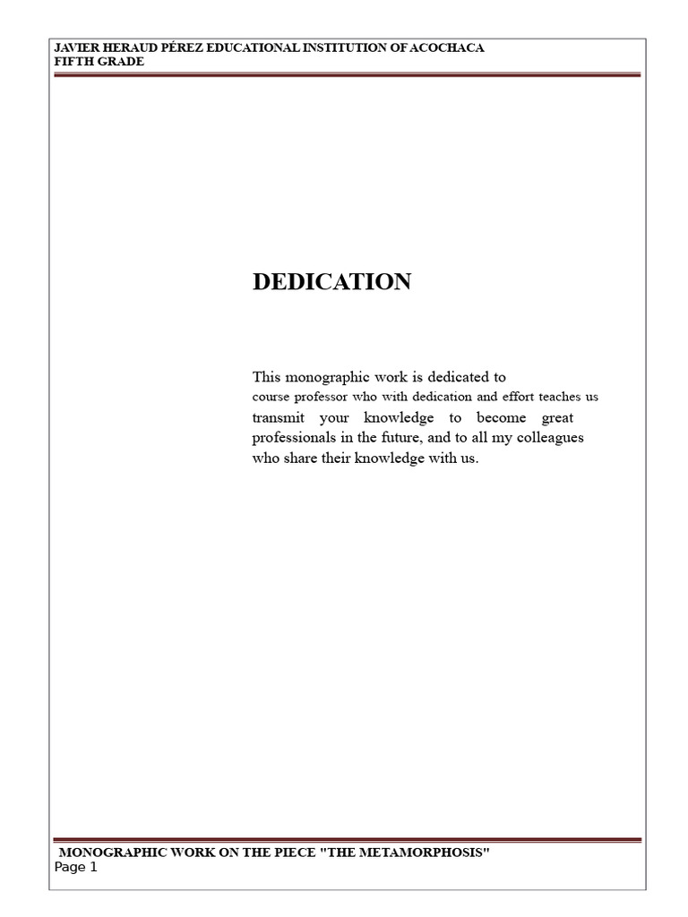 Monographic Work METAMORPHOSIS | PDF | The Metamorphosis | Franz Kafka