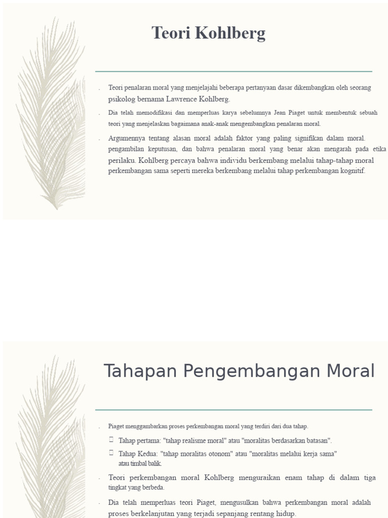 Teori Moral Kohlberg dan Gilligan | PDF