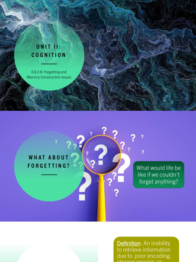 2-8 Forgetting and Special Topics in Memory | PDF | Memory | Recall ...