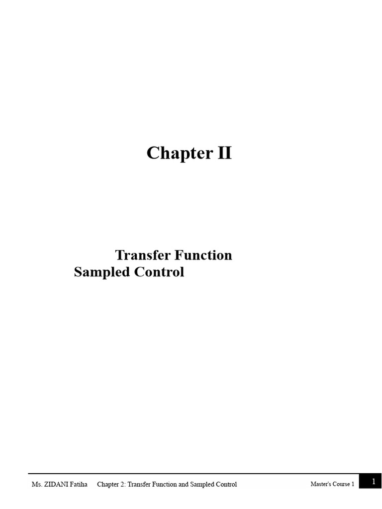 Chapter2 Transfer Function and Sampled Control-2020 | PDF | Recurrence ...