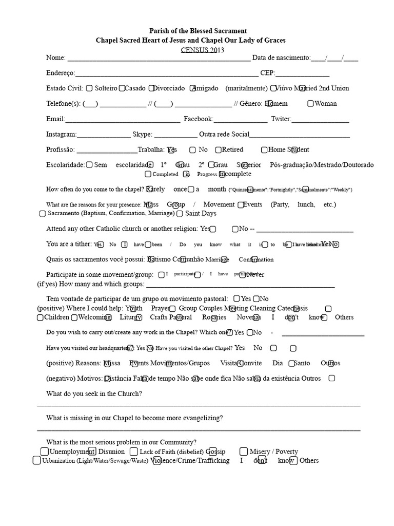 Census 2013 - CAPELA MODEL | PDF | Sacraments | Christian ...