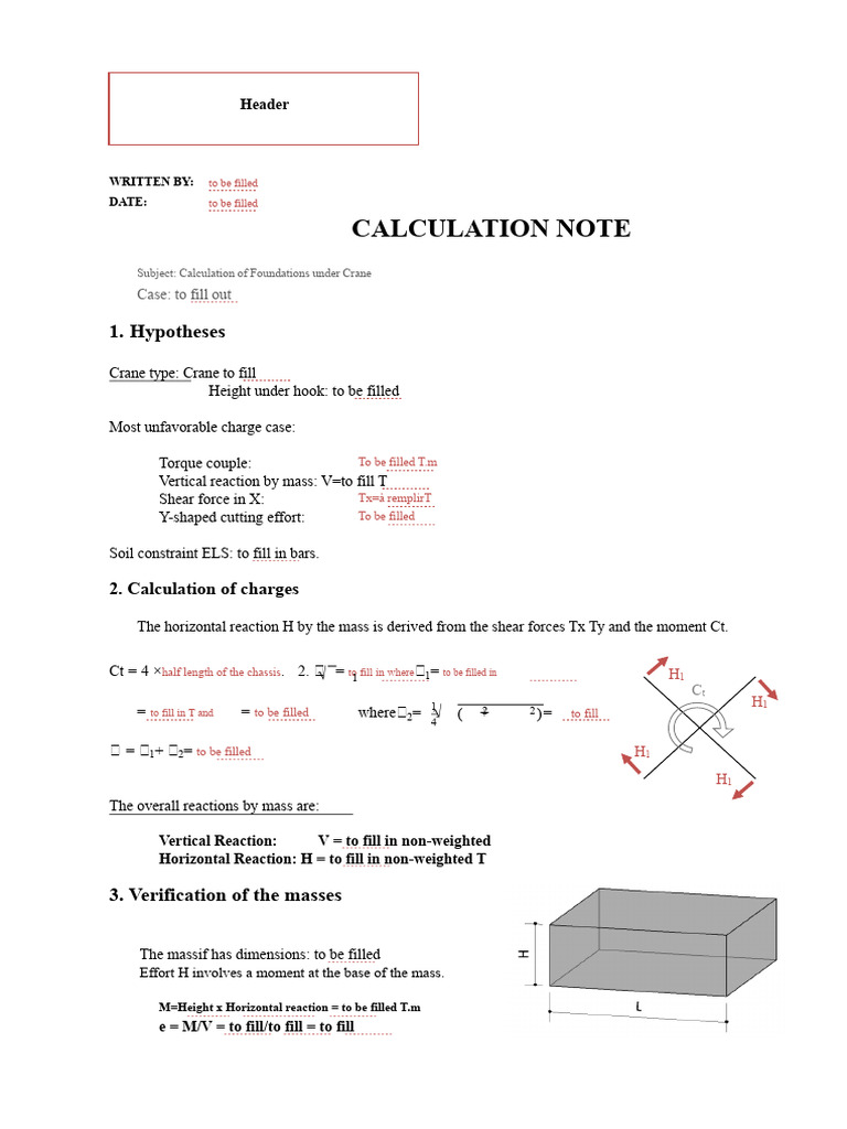 Crane Foundation Calculation Guide | PDF | Physical Sciences | Civil ...