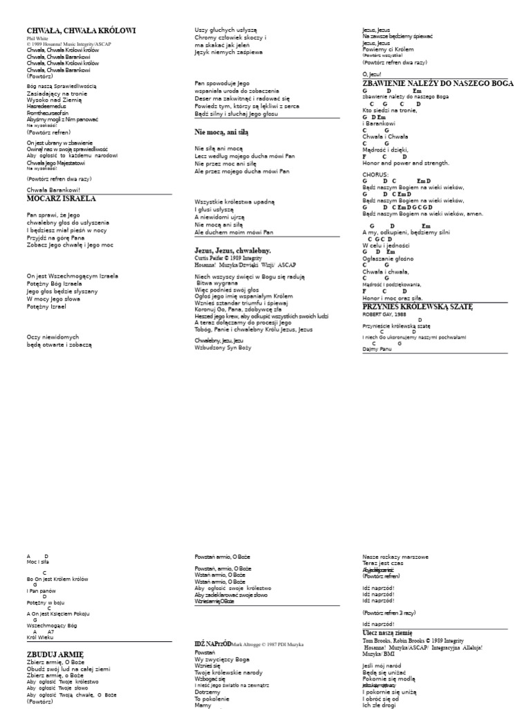 Teksty Piosenek Z Albumu Armia Boga | PDF