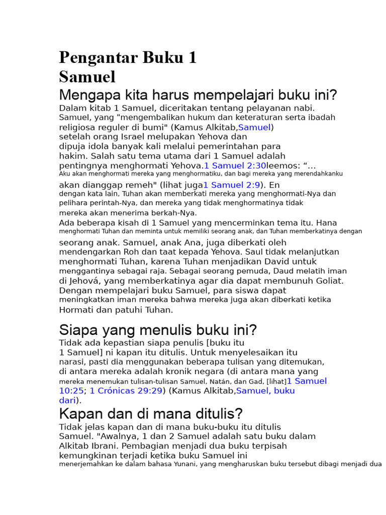 Pengantar Kitab 1 Samuel | PDF
