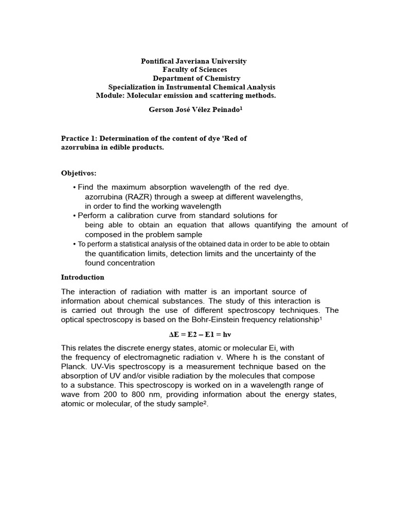 Report Practice #1 Coloring in A Red Bon Bon Bum | PDF | Absorption ...