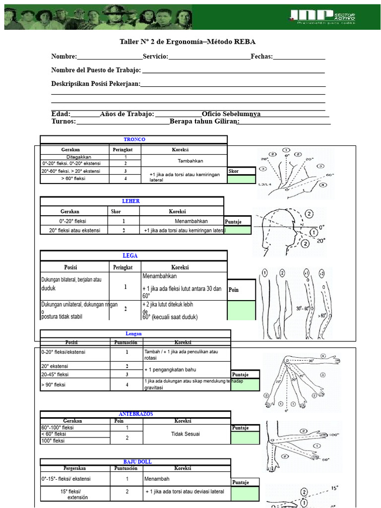 Metode REBA untuk Evaluasi Ergonomi | PDF