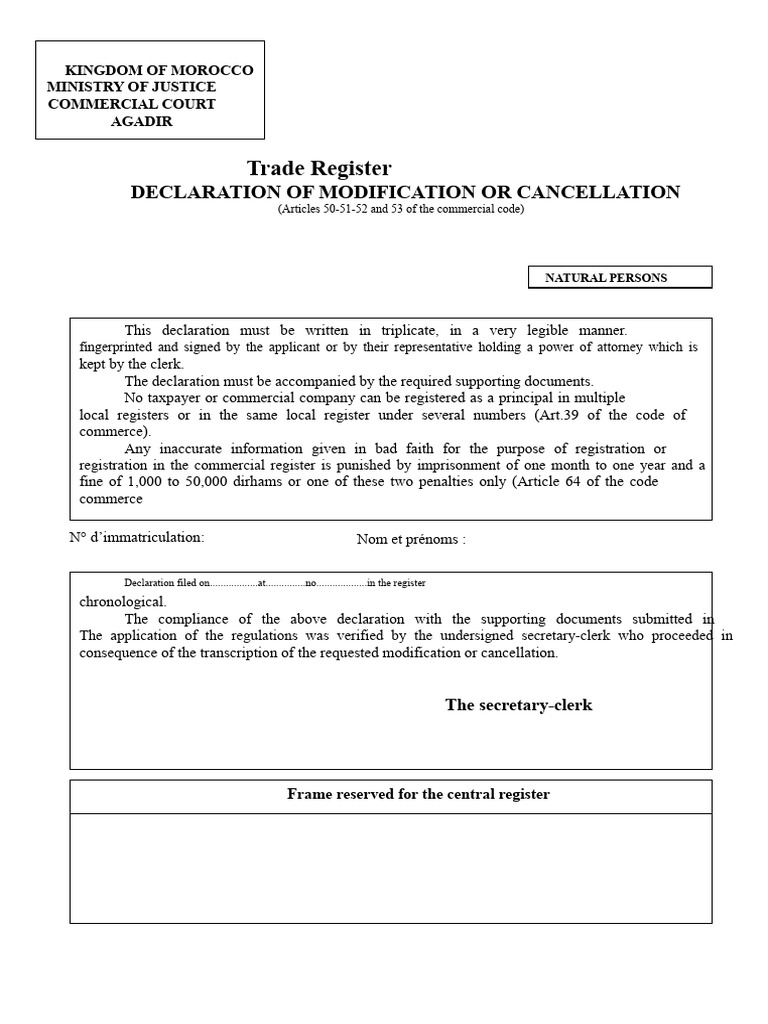 Declaration of Modification or Deletion (P.PH) Empty | PDF | Government ...