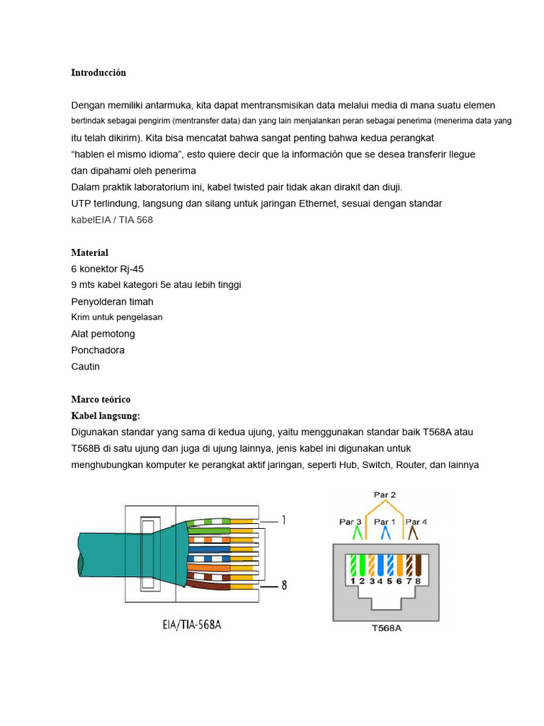 Panduan Pembuatan Kabel UTP RJ-45 | PDF