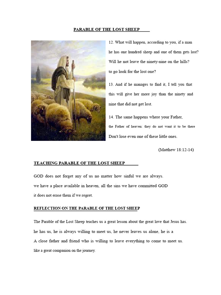 Understanding the Lost Sheep Parable | PDF | Parables Of Jesus | Jesus