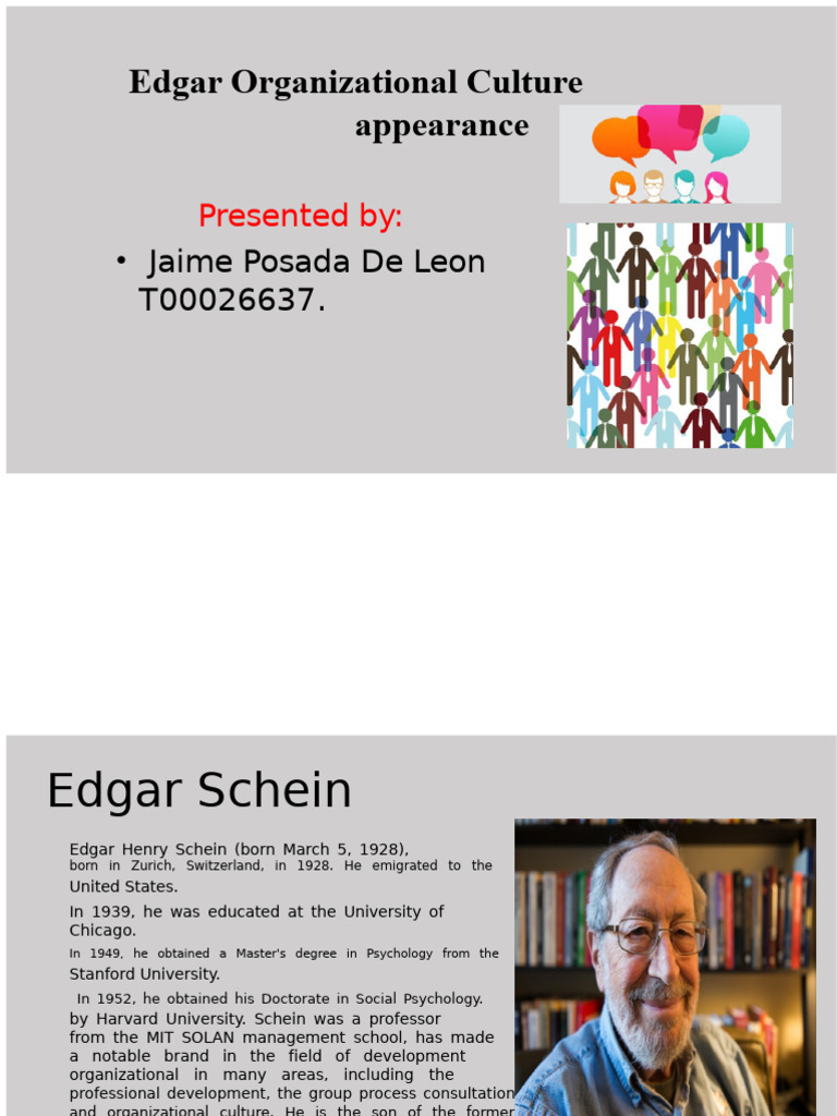 Edgar Schein's Organizational Culture Insights | PDF | Organizational ...