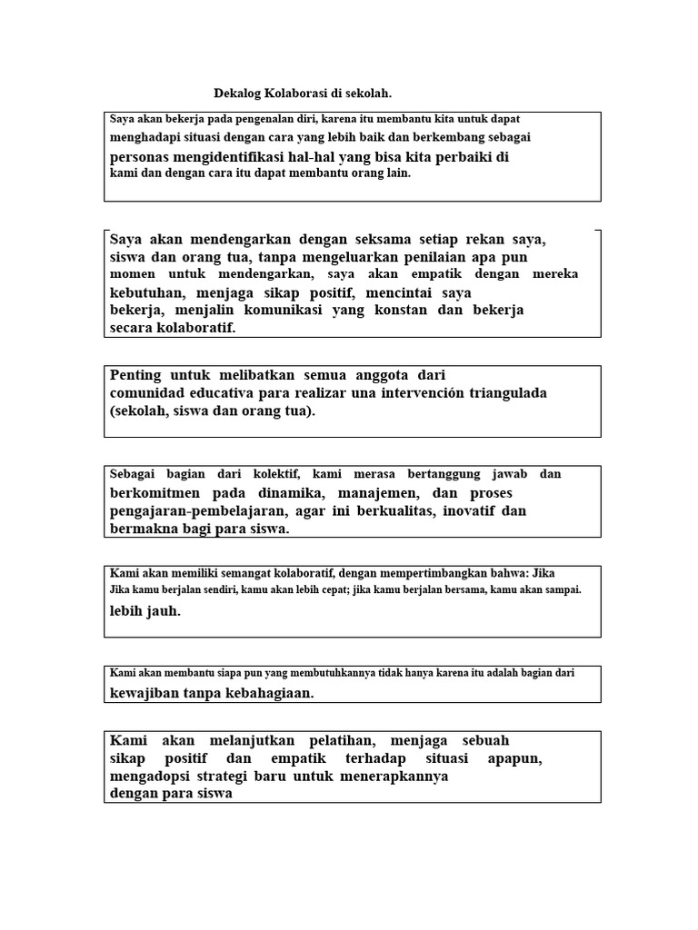 Dekalog Kolaborasi untuk Pendidikan Berkualitas | PDF
