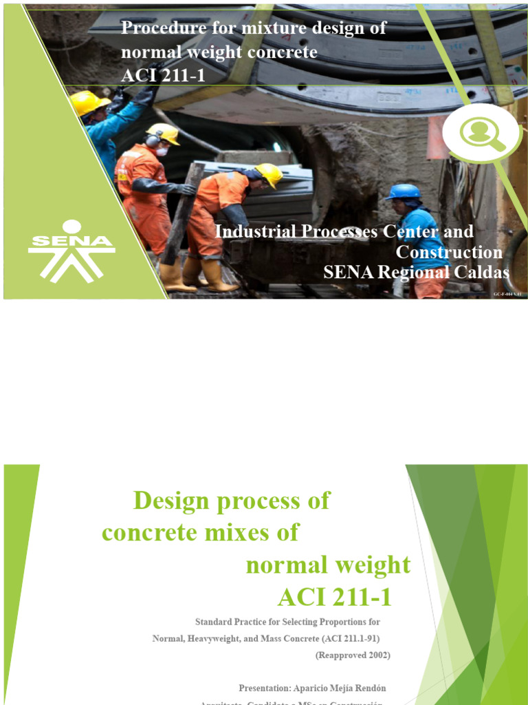 ACI 211-1 Concrete Mix Design Guide | PDF | Concrete | Construction ...