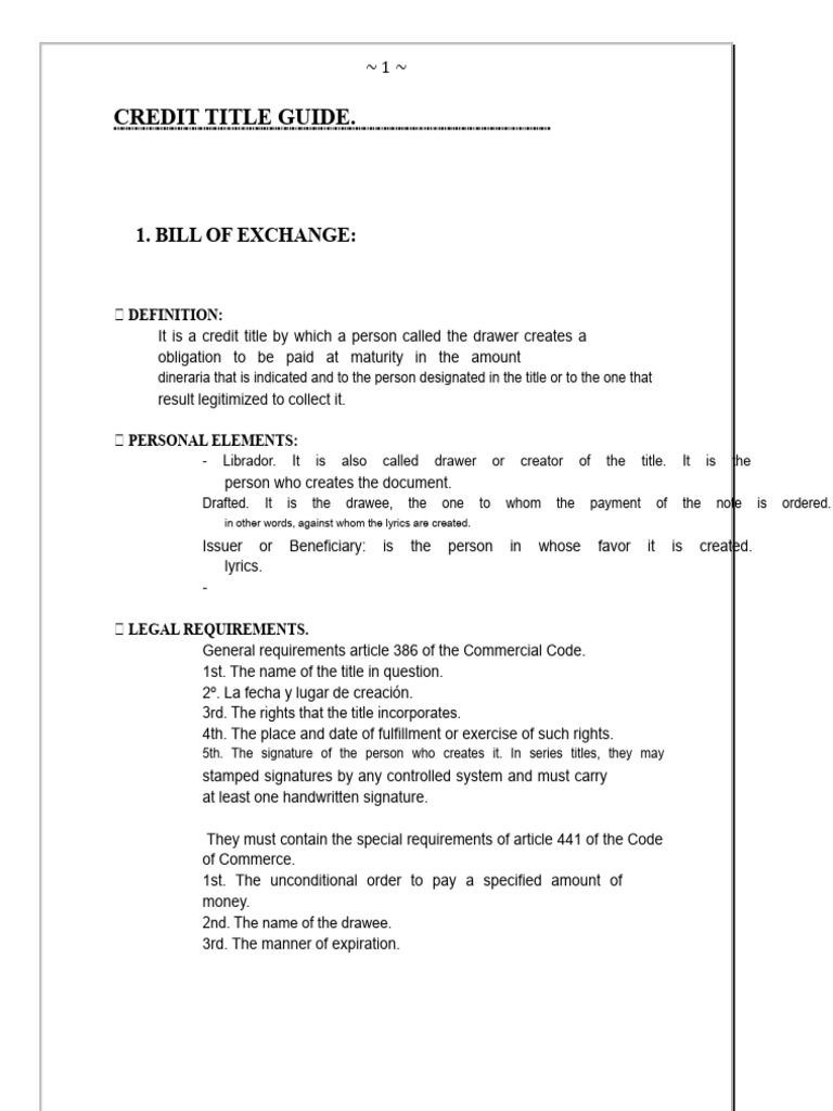 Credit Title Handbook | PDF | Cheque | Negotiable Instrument