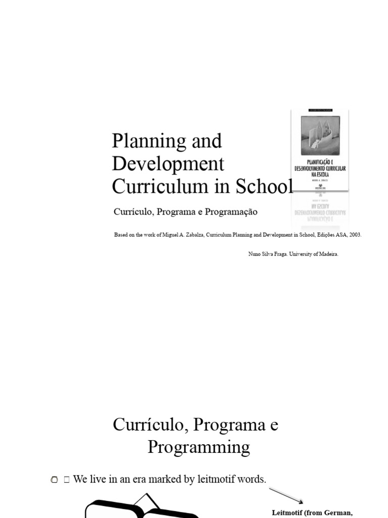 Curriculum Planning and Development at School Curriculum Program and ...