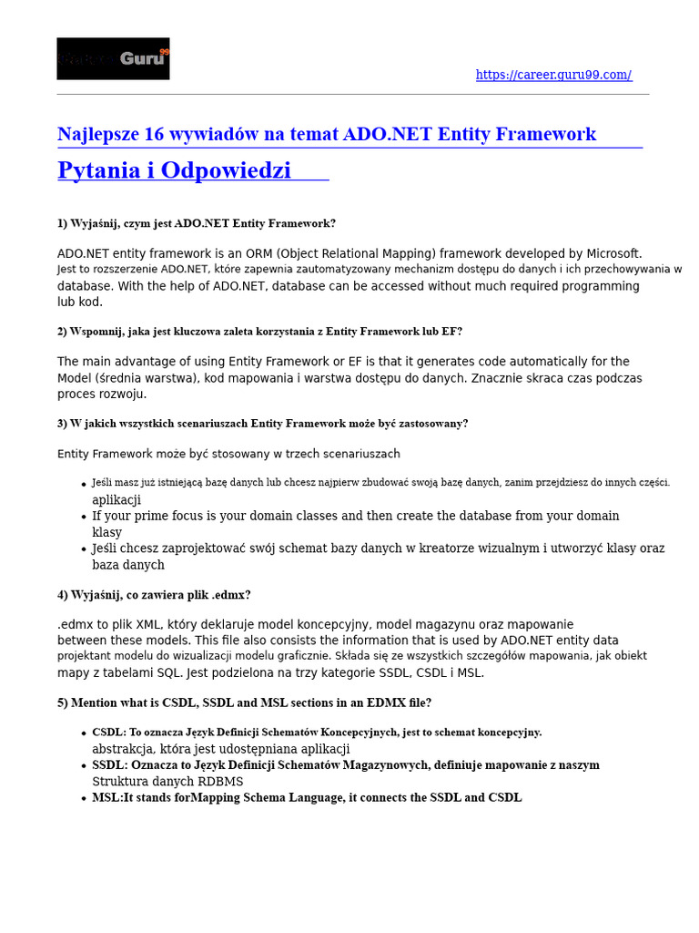 Entity Framework | PDF