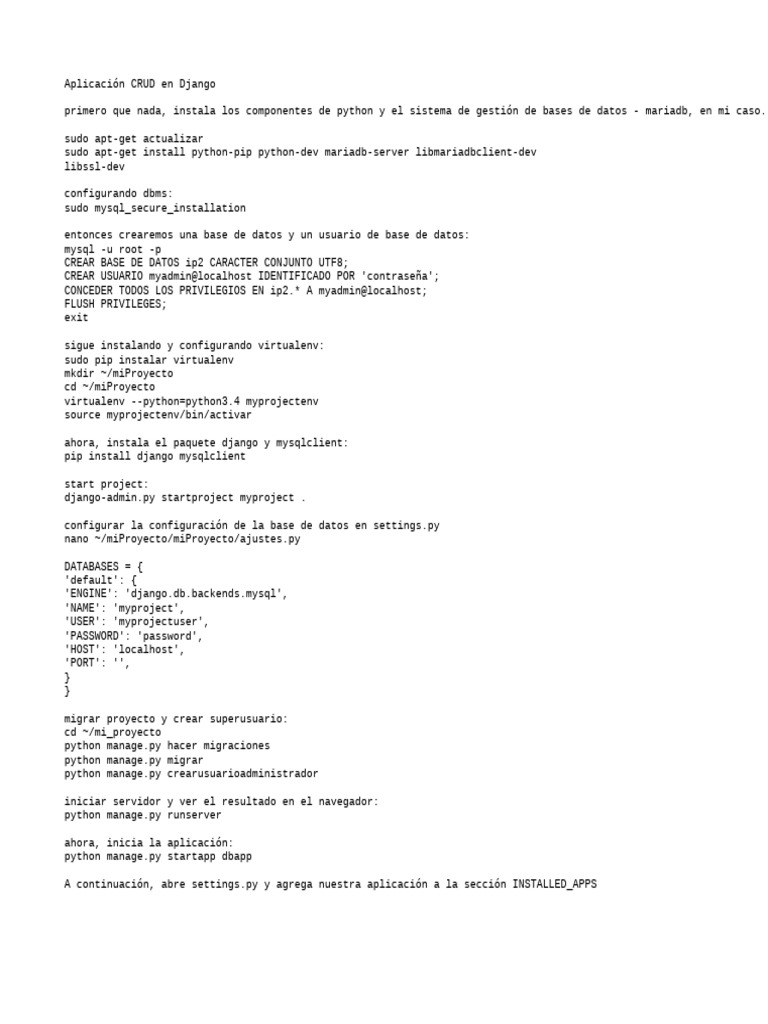 Aplicación CRUD Django | PDF | Software | Informática