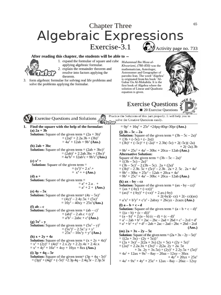 Algebraic Expressions and Theorems | PDF | Algebra | Quadratic Equation