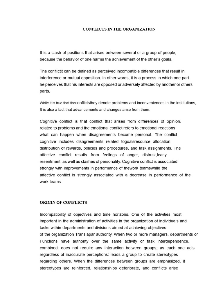 Conflicts in The Organization: Origin, Types, and Conflict Strategies ...
