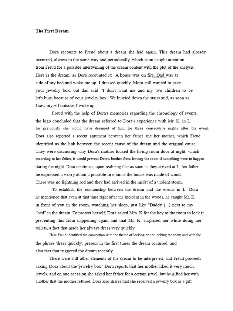 The Dora Case - The First Dream.docx | PDF