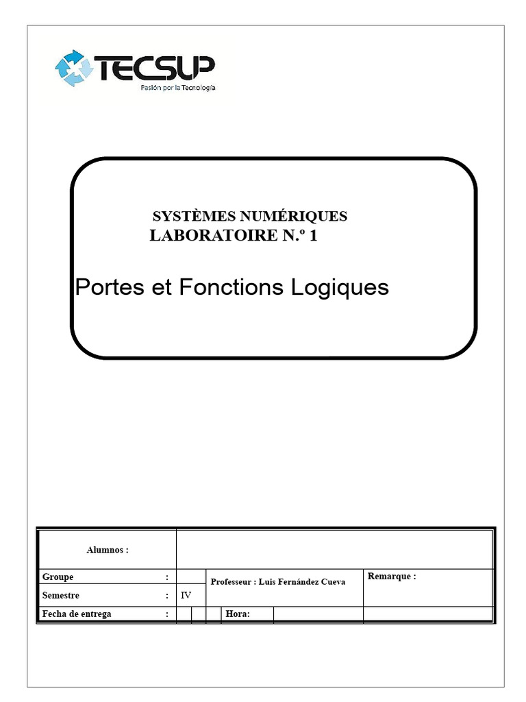 Portes Logiques et Circuits Numériques | PDF | Fonction logique ...