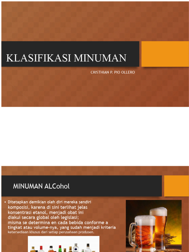 Klasifikasi dan Jenis Minuman Alkohol | PDF