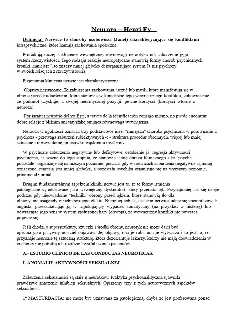 Neuroza - Henri Ey | PDF