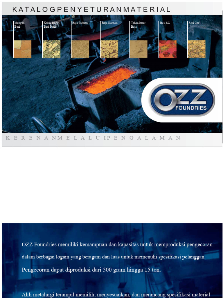 Katalog Pengecoran Logam OZZ Foundries | PDF