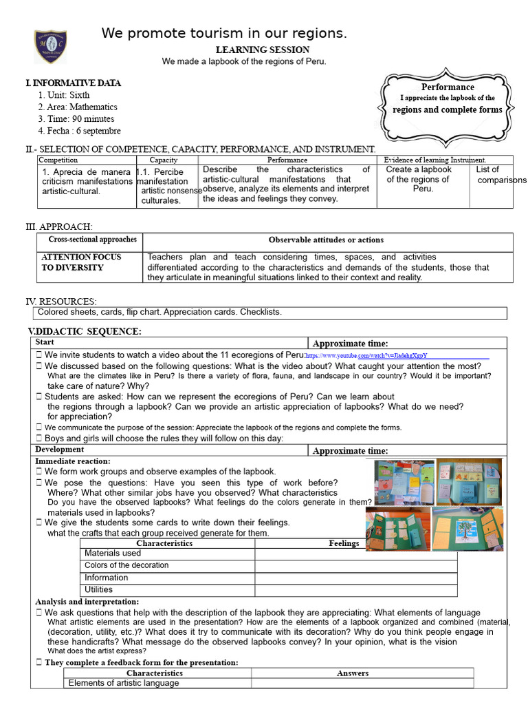 Session We Developed A Relief Lapbook of Peru | PDF