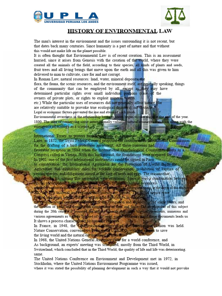 History of Environmental Law | PDF | Central America | Sustainability